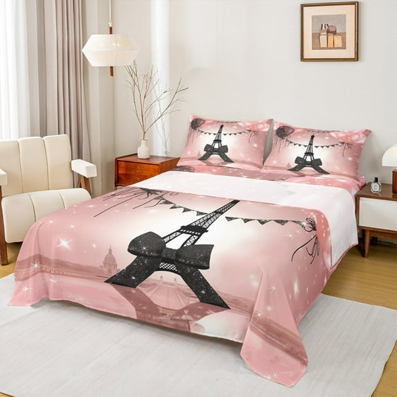 Castle Fairy Dreamy Black Bowknot Queen Sheet Sets,Happy Valentine's ...