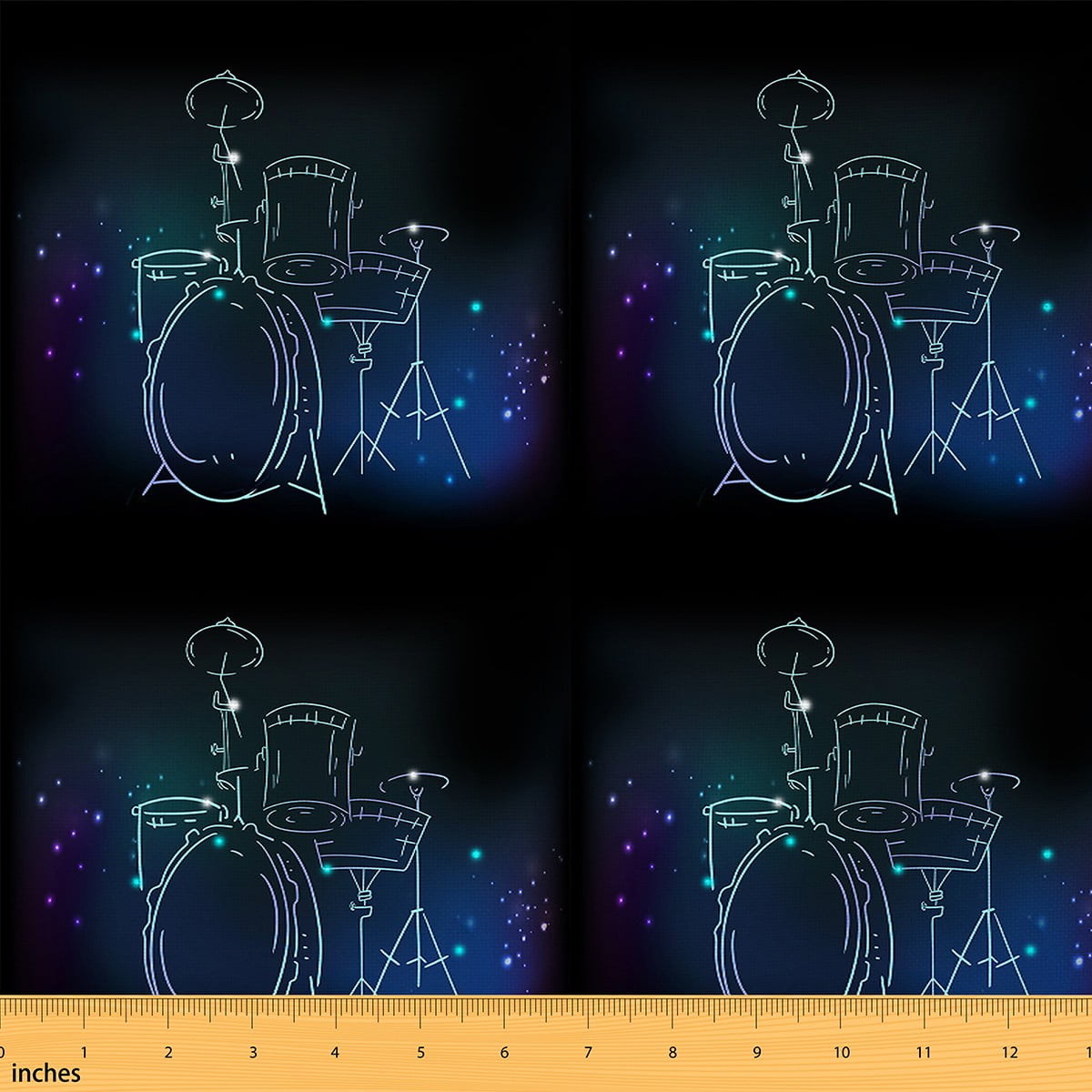 Castle Fairy Drum Kit Fabric by the Yard 3 Yards,Music Theme Sewing ...