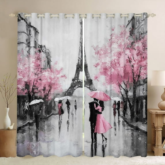 Castle Fairy Eiffel Tower Black Out Curtains,Romantic Curtains Pack of ...