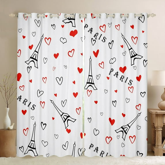 Castle Fairy Eiffel Tower Blackout Curtains Set of 2 (52x84 Each ...