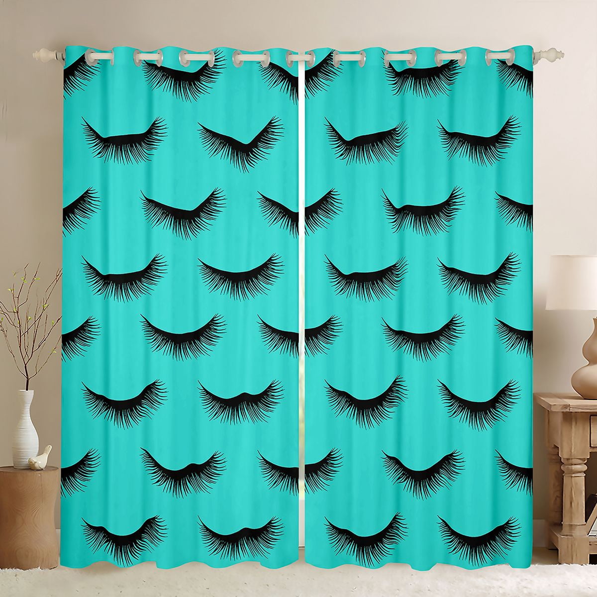 Castle Fairy Elegant Eyelash Blackout Curtains Set of 2 (52x84 Each ...