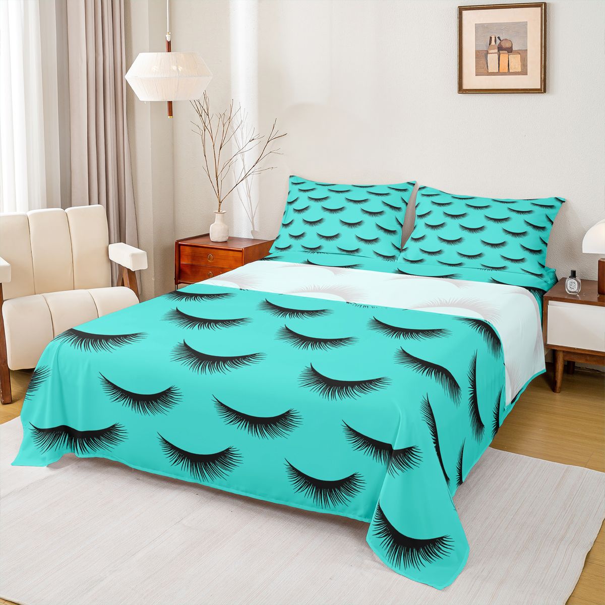 Castle Fairy Elegant Eyelash Full Size Sheets 4-Piece for Adults Female ...