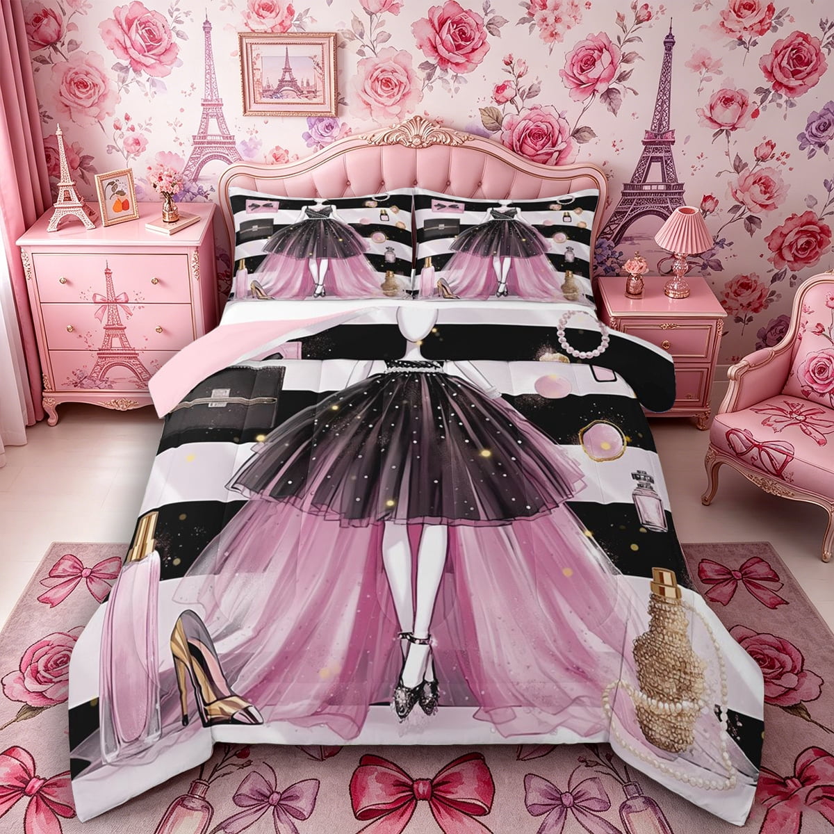 Castle Fairy Elegant High Low Tulle Dress Queen Comforter Set 3 Pieces ...