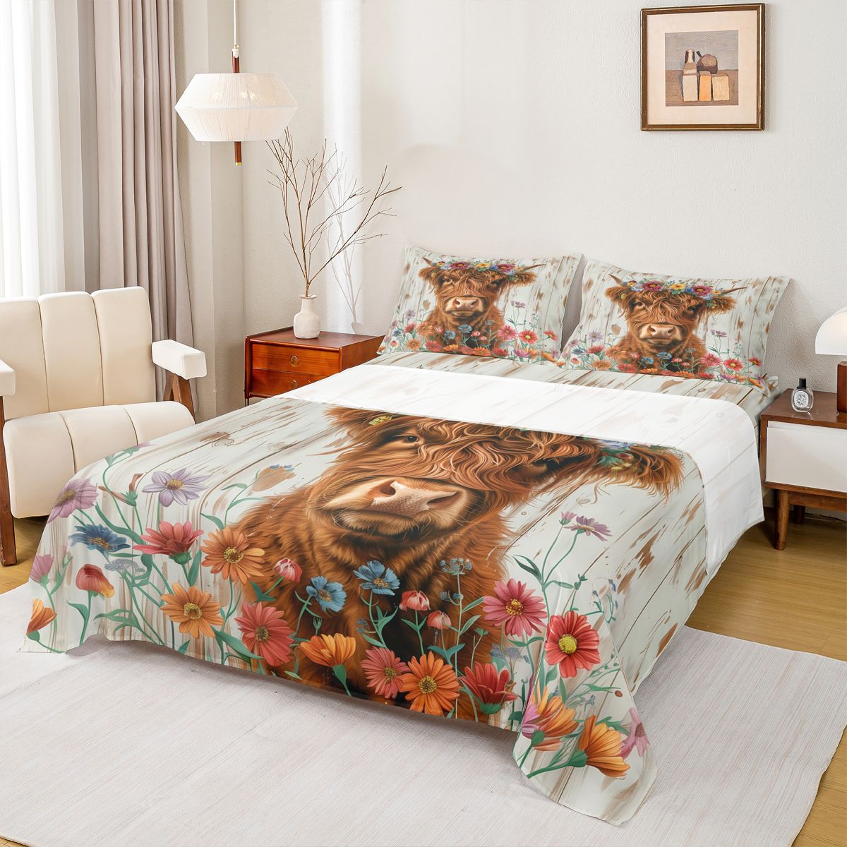 Castle Fairy Farm Animal Cattle 4pcs Bed Sheets for Teenagers,Vintage ...