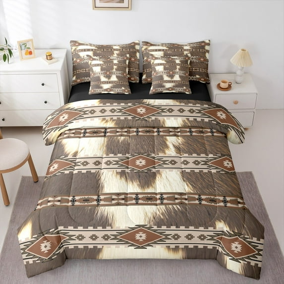 Castle Fairy Farmhouse Cow Print Twin Bedding Sets,Bohemian Aztec ...