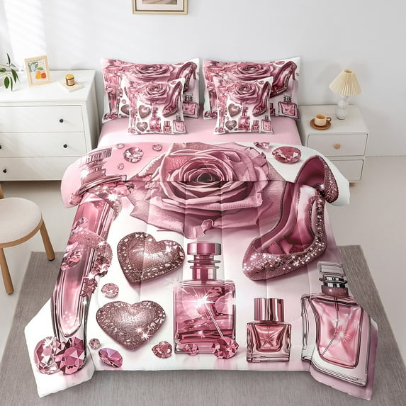 Castle Fairy Fashion High Heels Bedding Comforter Set,Romantic Rose ...