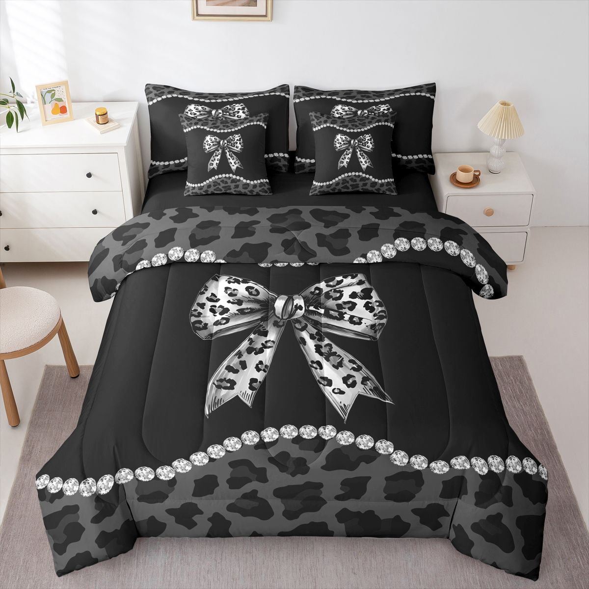 Castle Fairy Fashion Ribbon Bowtie Bedding Comforter Set,Bling Crystal ...