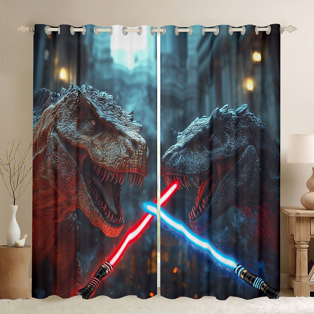 Castle Fairy Female Men Adults Animal Dinosaur Black Out Curtains,Neon ...