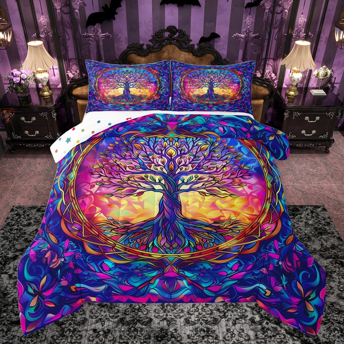 Castle Fairy Female Men Adults Bohemian Tree Of Life Bedding Comforter ...