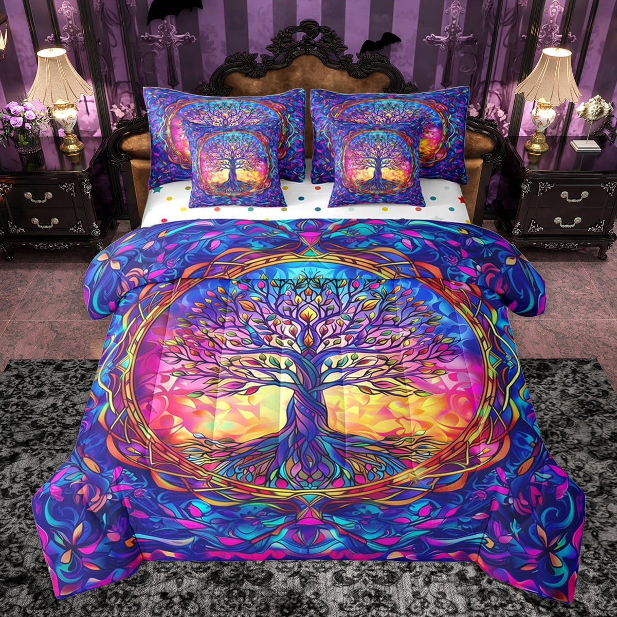 Castle Fairy Female Men Adults Bohemian Tree Of Life Bedding Comforter ...