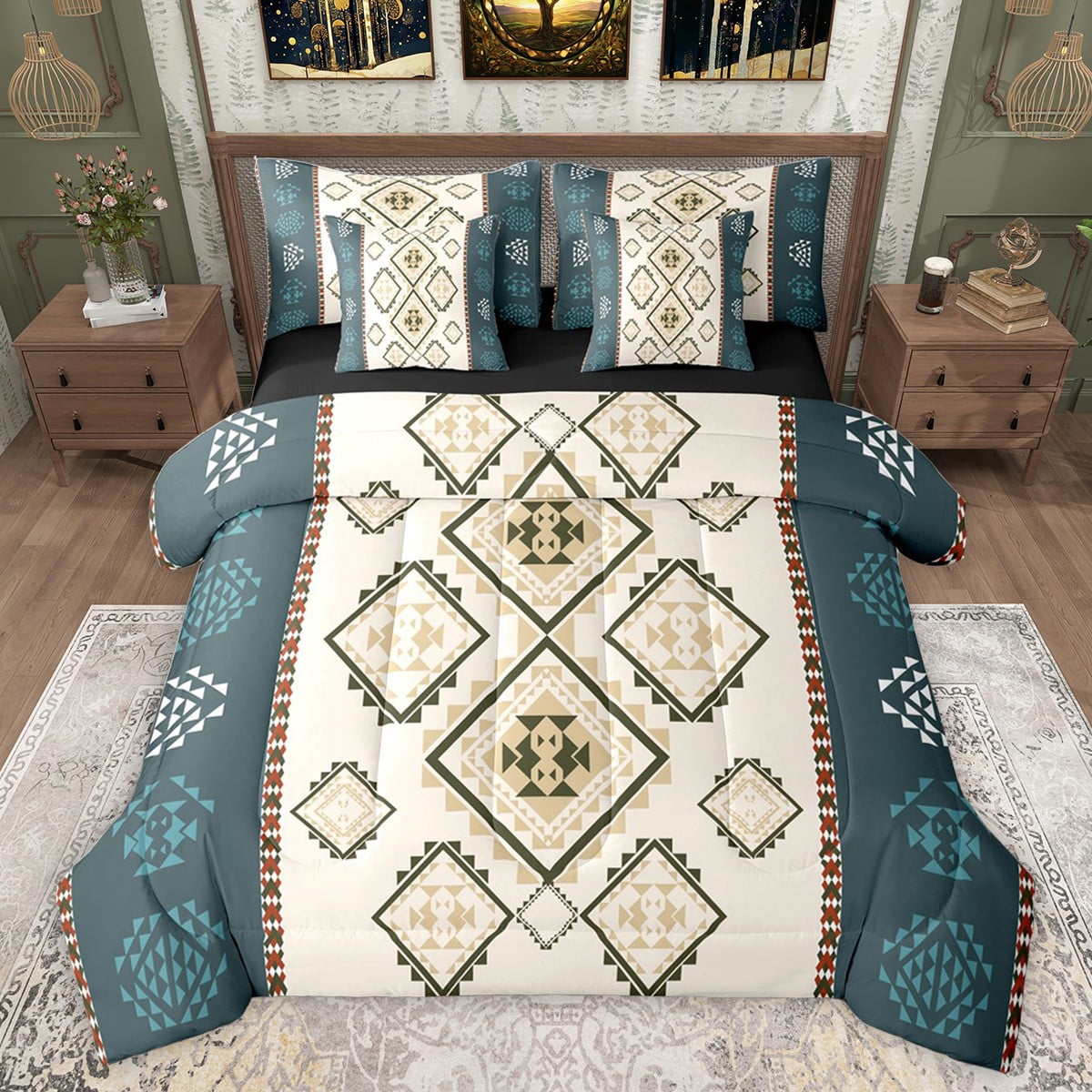 Castle Fairy Female Men Adults Hippie Aztec Bedding Comforter Set 7 ...
