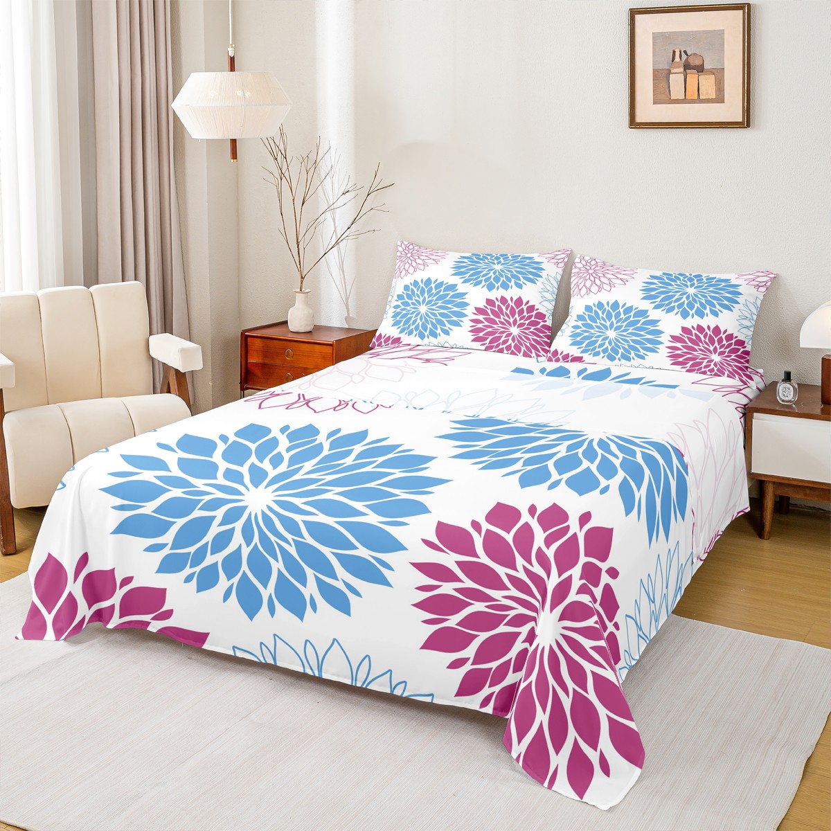 Castle Fairy Female Men Chic Flowers Twin Sheet Sets 3pcs,Groovy Floral ...