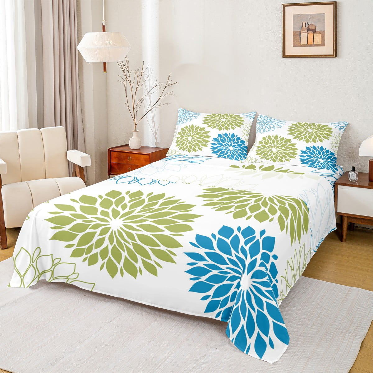 Castle Fairy Female Men Chic Flowers Twin Sheet Sets 3pcs,Groovy Floral ...