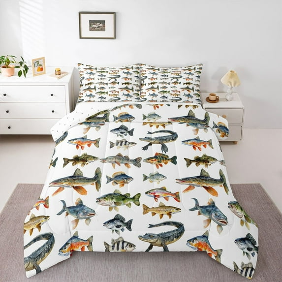 Castle Fairy Female Men Fishing And Hunting Twin Comforter Sets,Fish ...