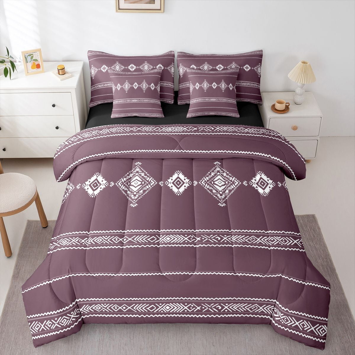 Castle Fairy Female Men Hippie Aztec Bedding Comforter Set,Bohemian ...
