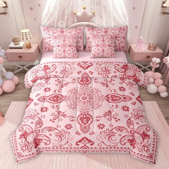 Castle Fairy Female Men Women Boho Damask Bedding Comforter Set 7-Piece ...