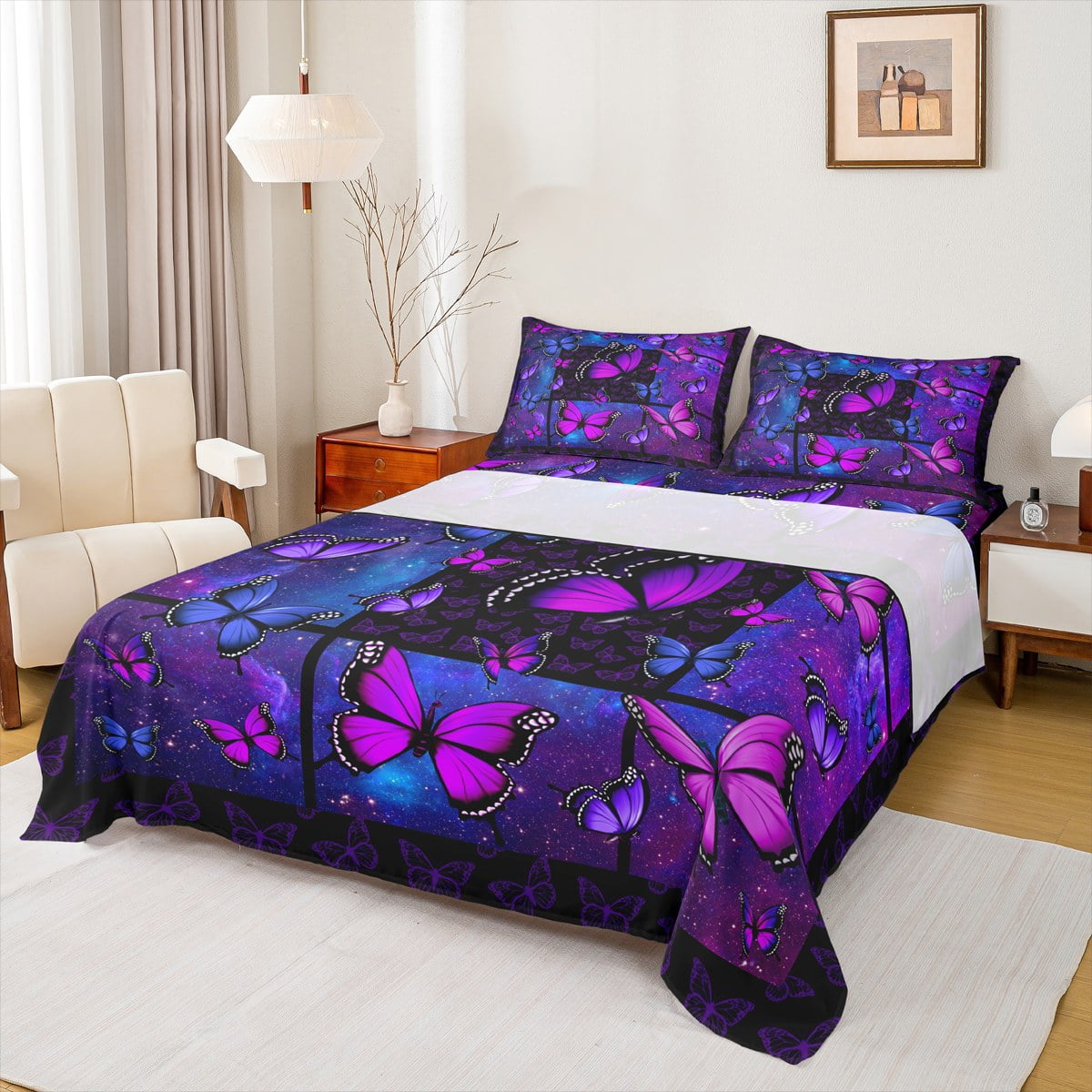 Castle Fairy Female Men Women Flying Butterflies Twin Sheet Sets 3pcs ...
