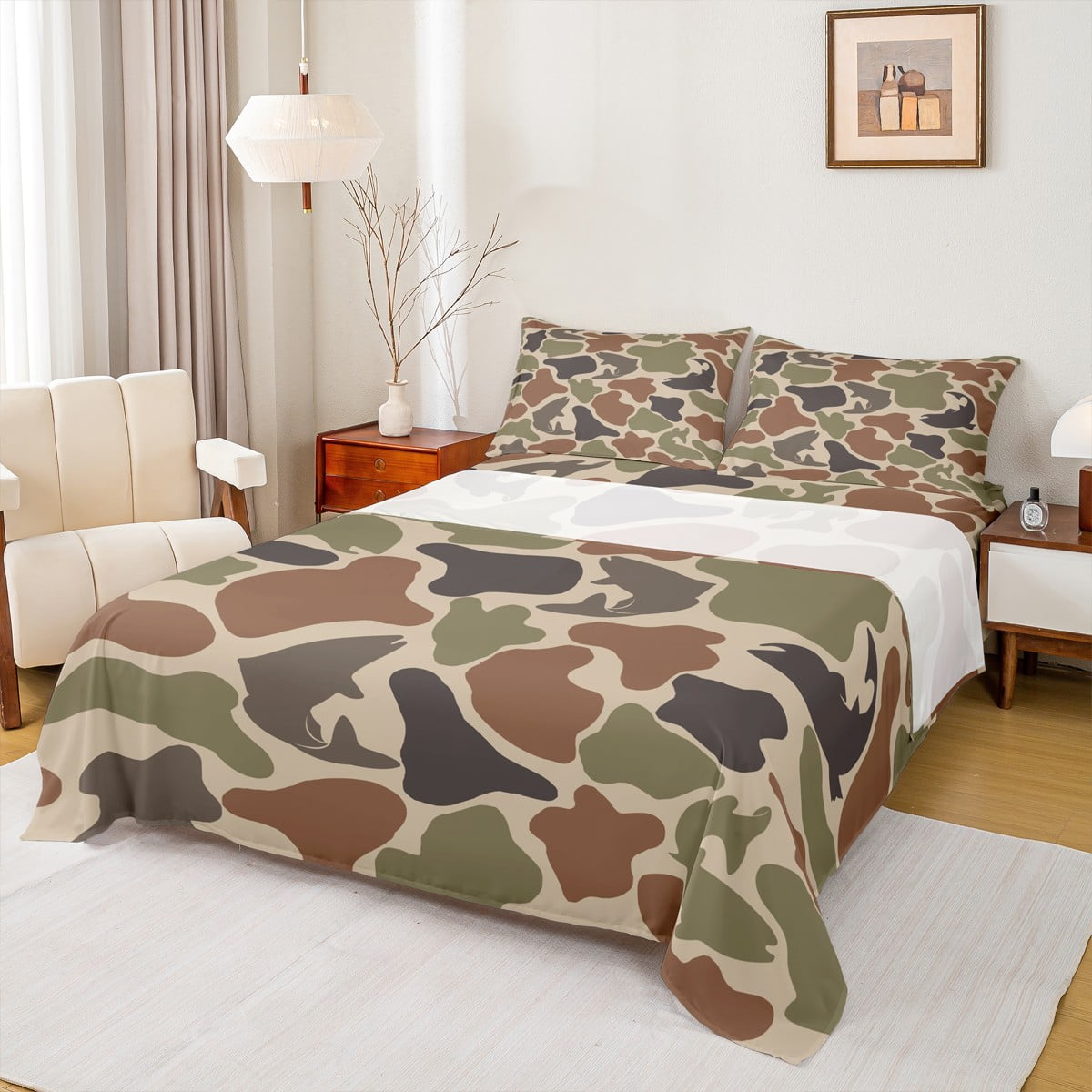 Castle Fairy Fishing Hunting 4-Piece Full Size Sheets,Abstract ...