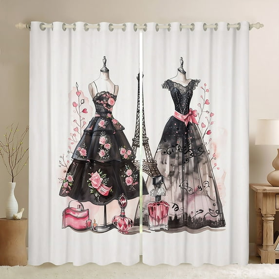 Castle Fairy Floral Princess Dress Black Out Curtains,Rose Curtains ...