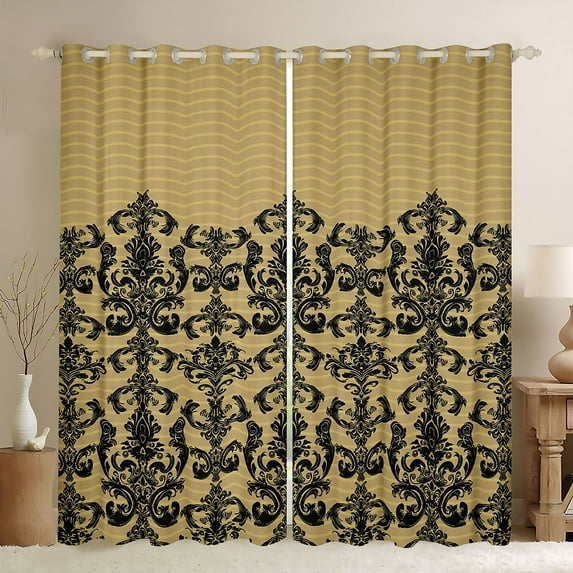 Castle Fairy Flower Damask Curtains Pack of 2 (42x84 Each),Bohemian ...