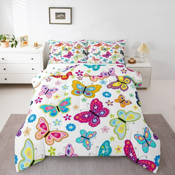 Castle Fairy Flying Butterflies 3 Pieces Queen Comforter Set for Female ...