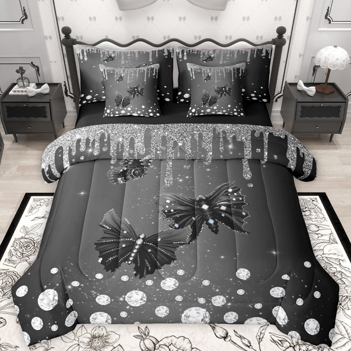 Castle Fairy Flying Butterflies Girl Boy Twin Bedding Sets 7-Piece ...