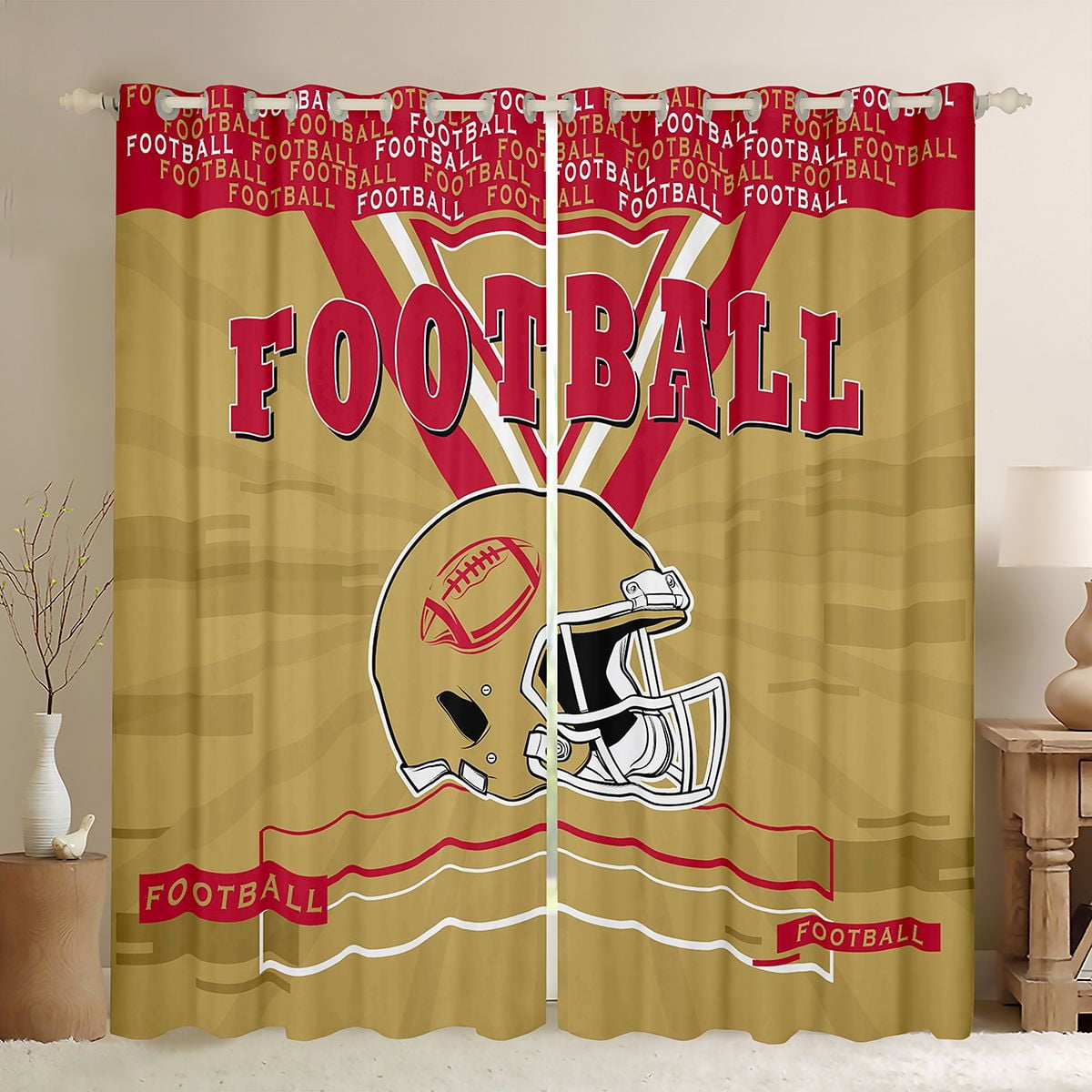 Castle Fairy Football Game Black Out Curtains for Teens Boys Girls ...