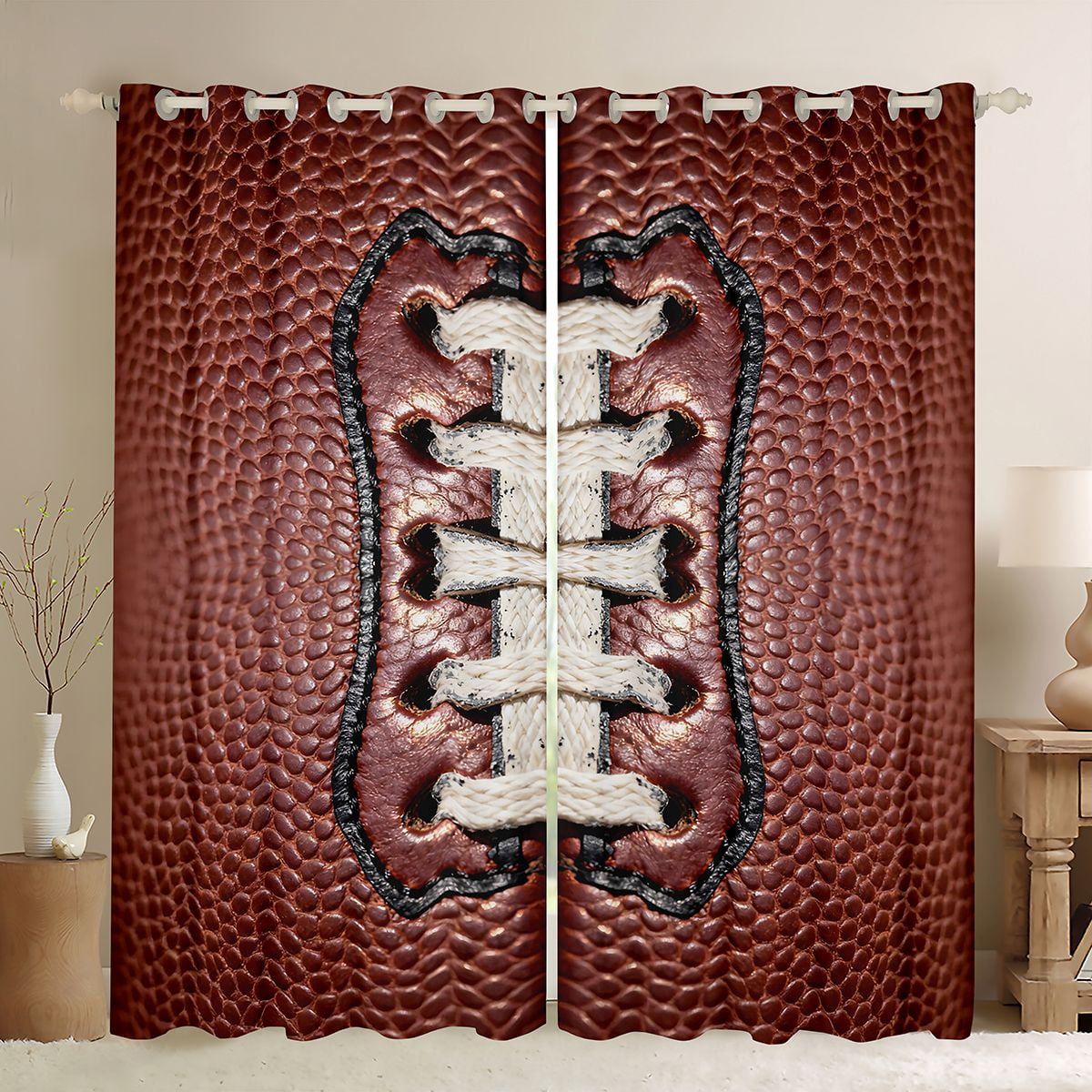 Castle Fairy Football Game Curtains Pack of 2 (42x84 Each),Sport ...