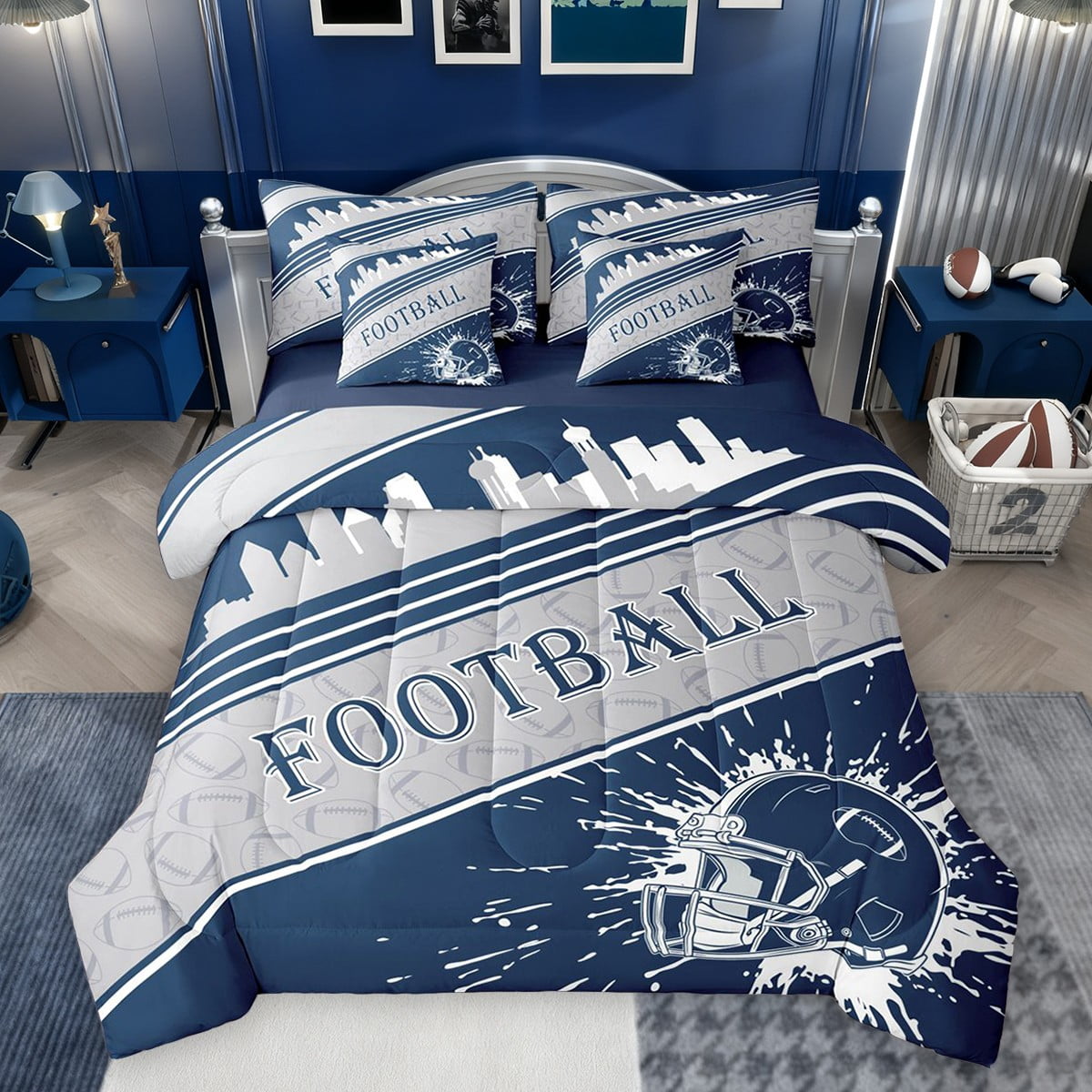 Castle Fairy Football Gaming Bedding Comforter Set 7 Pieces for Female ...