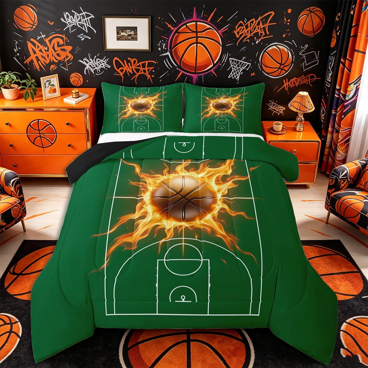 Castle Fairy Futuristic Basketball Court Print Full Size Comforter Sets ...