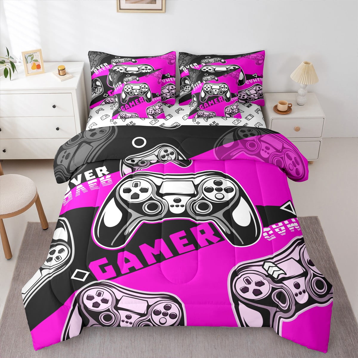 Castle Fairy Futuristic Gamepads Boy Twin Bedding Sets,Video Game ...