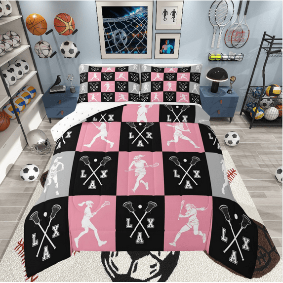 Castle Fairy Gamer Lacrosse Girl 2pcs Bedding Comforter Set,Sport Theme ...