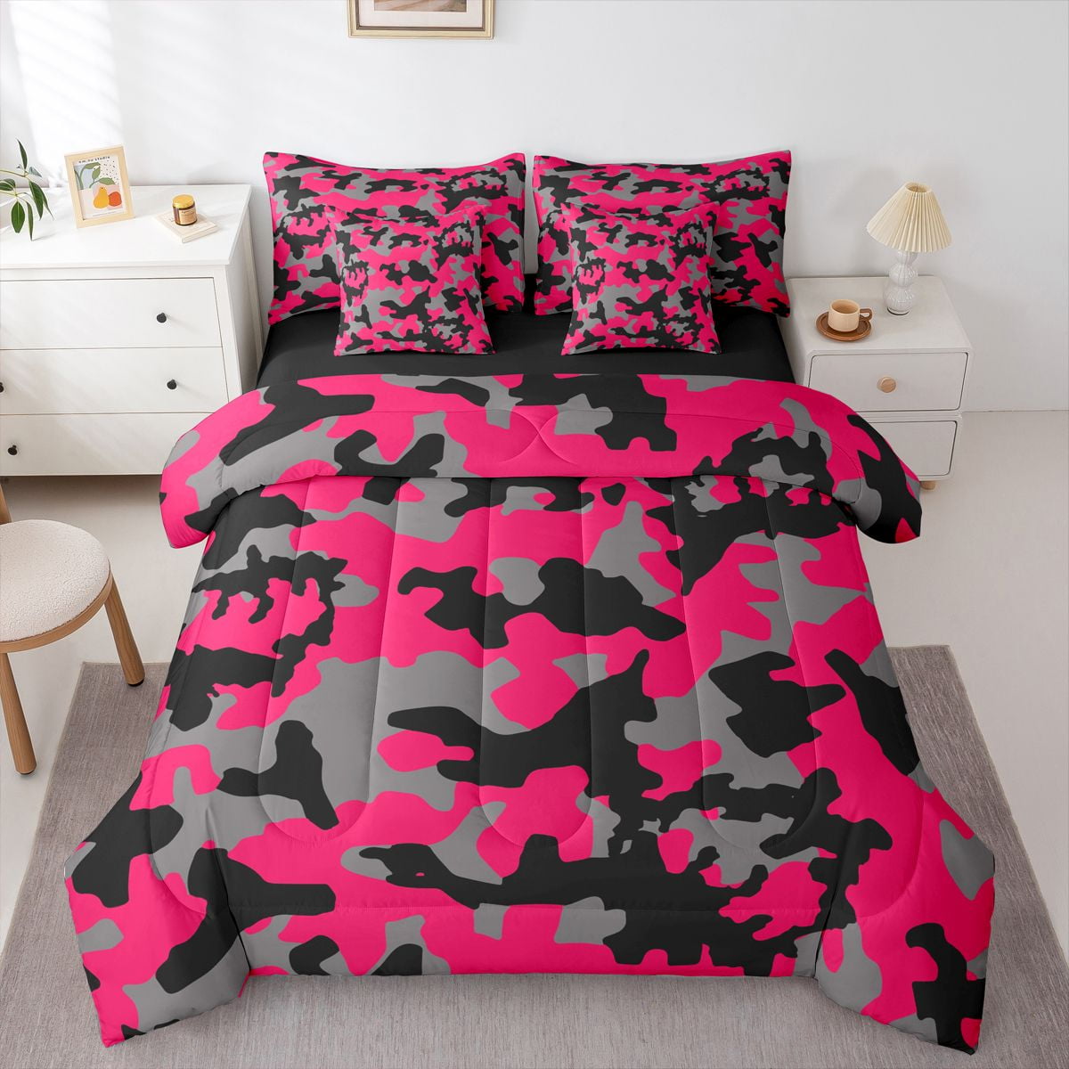 Castle Fairy Geometric Camouflage Bedding Comforter Set 7 Pieces for ...