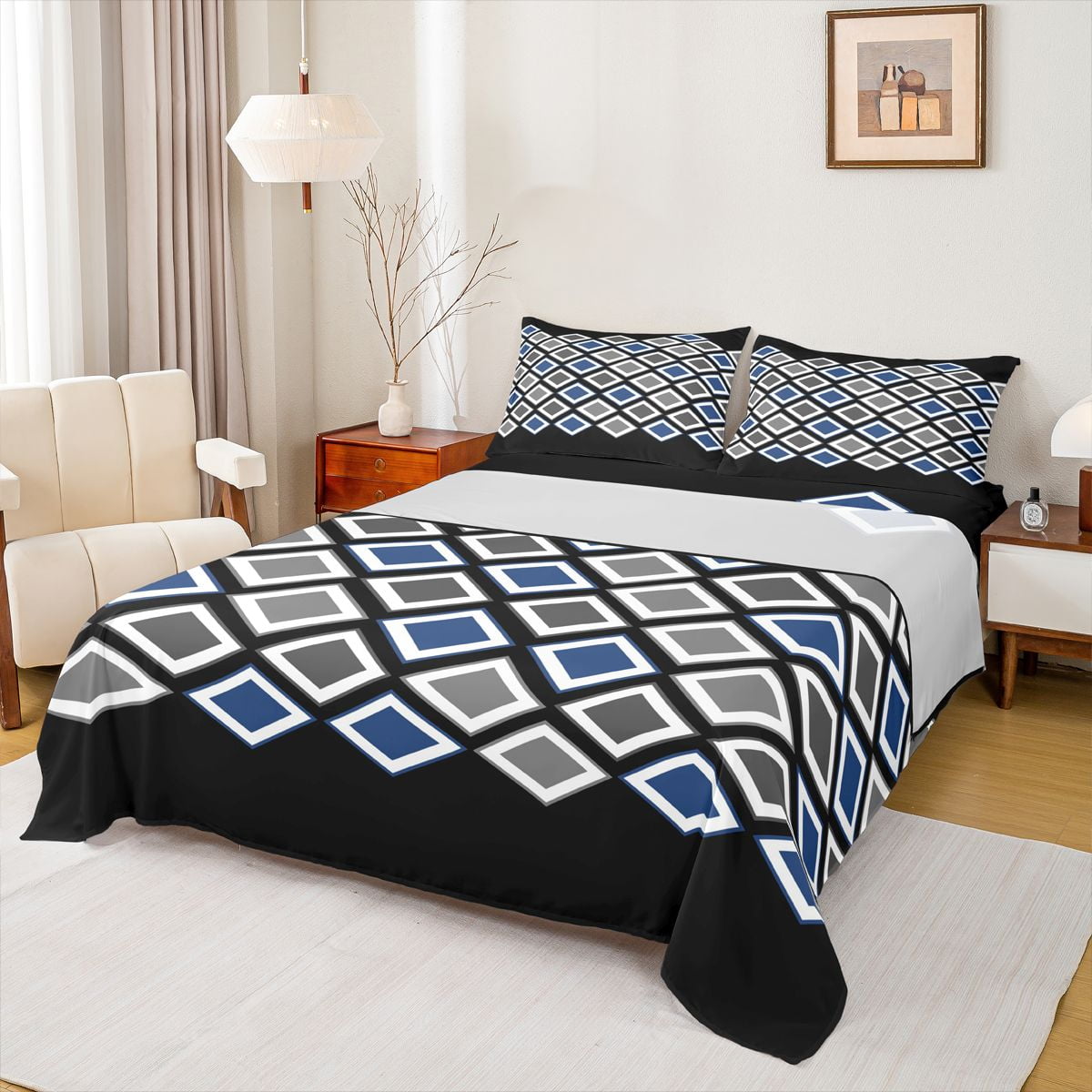 Castle Fairy Geometric Grid Full Size Sheets for Kids Teenagers ...