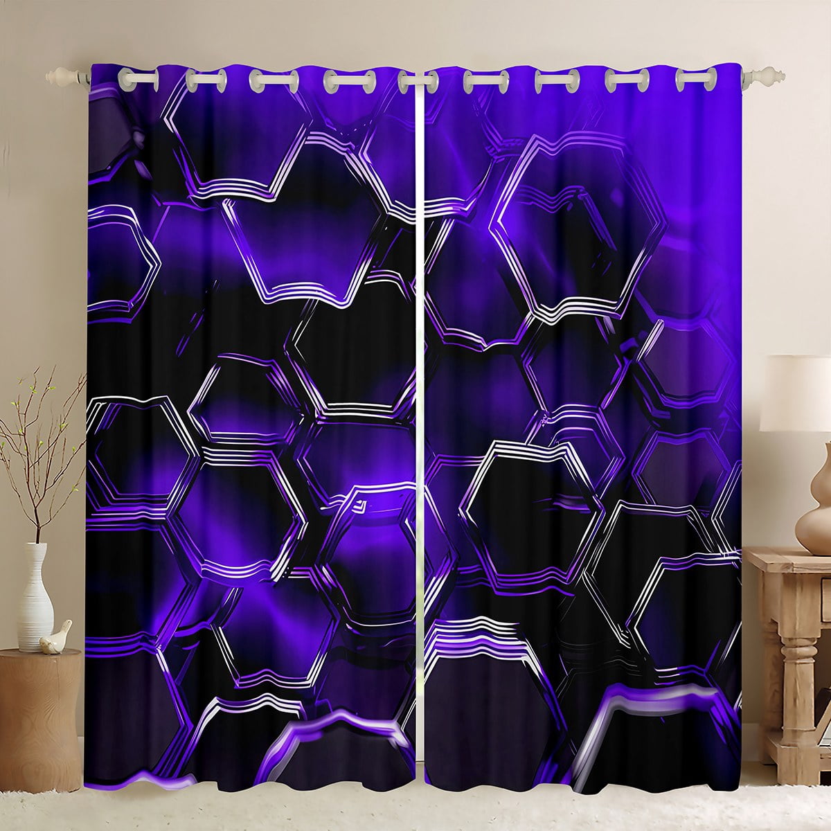Black And Purple Curtains