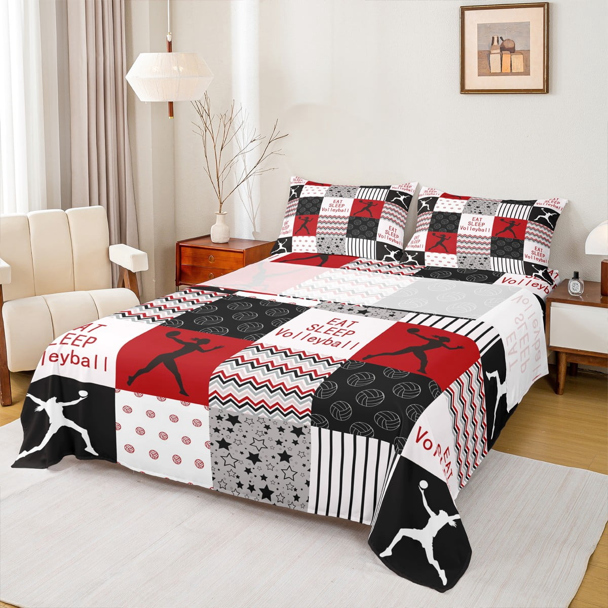 Castle Fairy Geometric Plaid 4-Piece Full Size Sheets for Teenagers ...
