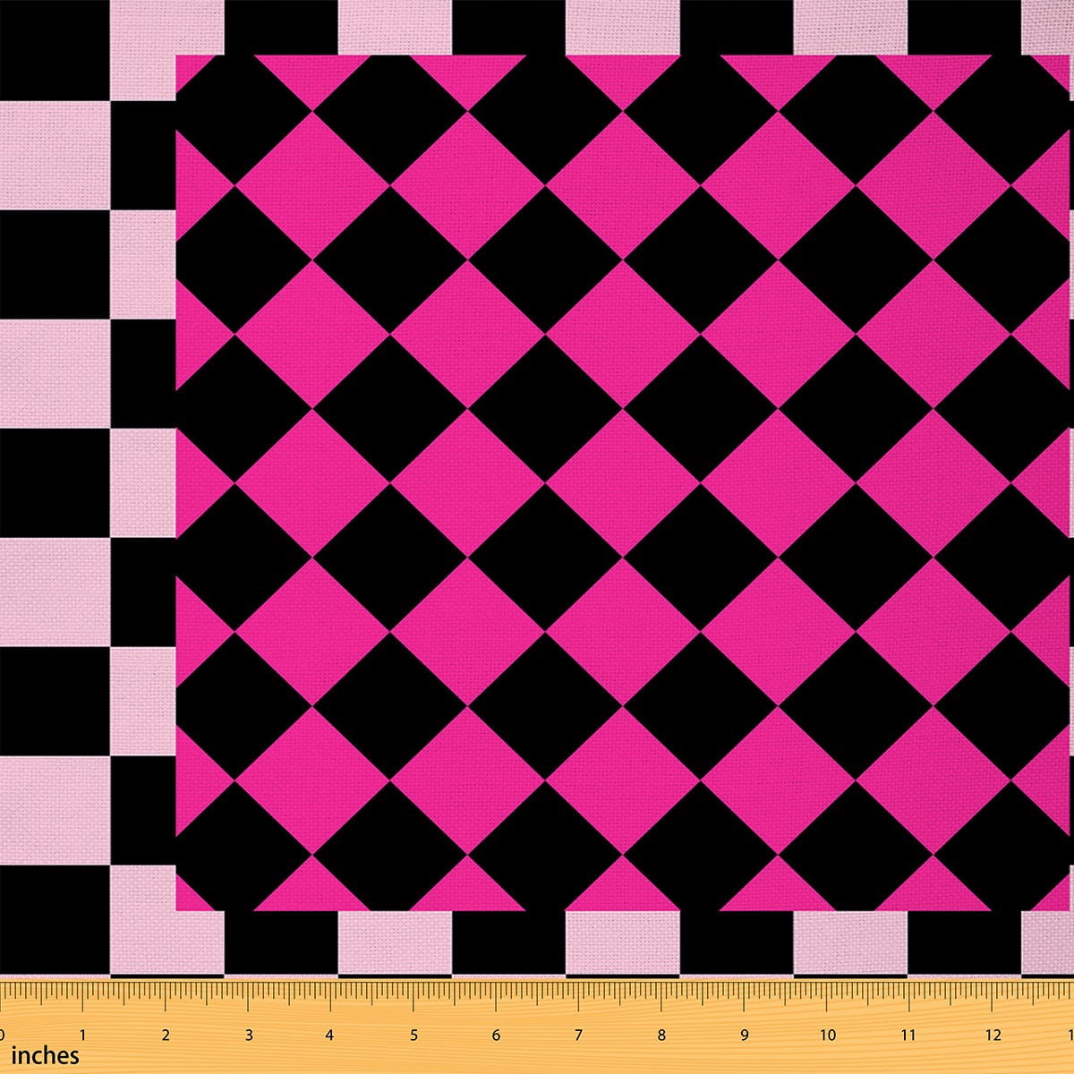 Castle Fairy Geometric Plaid Fabric by the Yard 5 Yards for Girls,Black ...