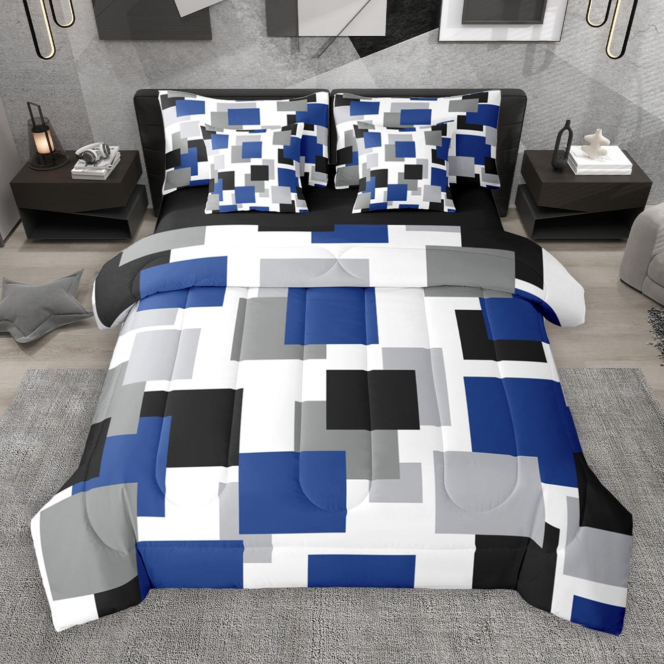 Castle Fairy Geometric Rectangle 7-Piece Bedding Comforter Set for ...