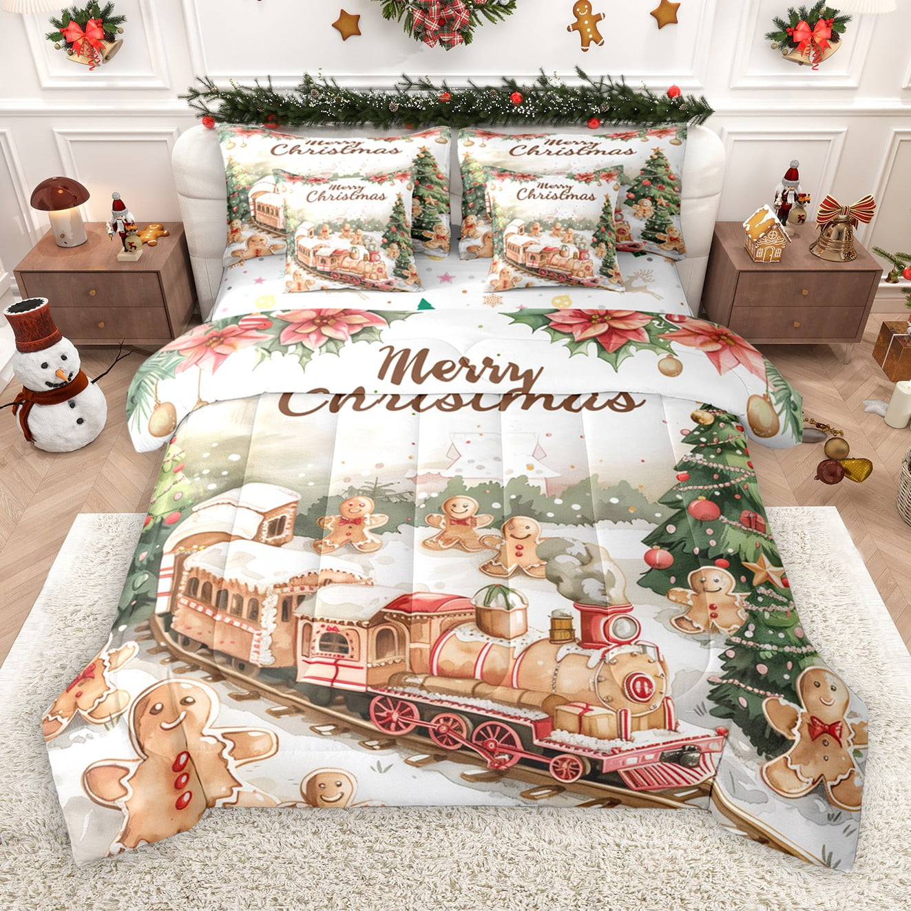 Castle Fairy Gingerbread Man 7Pcs Bedding Comforter Set for Teens Girls ...