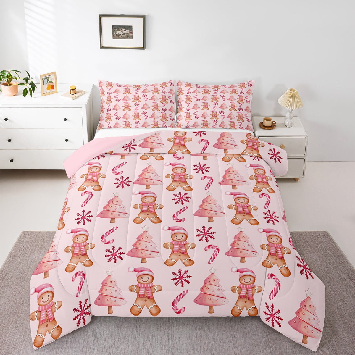 Castle Fairy 3-Piece Full Size Comforter Set, Gingerbread and Snowflake ...