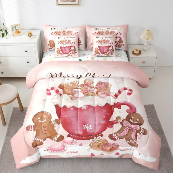 Castle Fairy Gingerbread Man Candy Cane 7-Piece Bedding Comforter Set ...