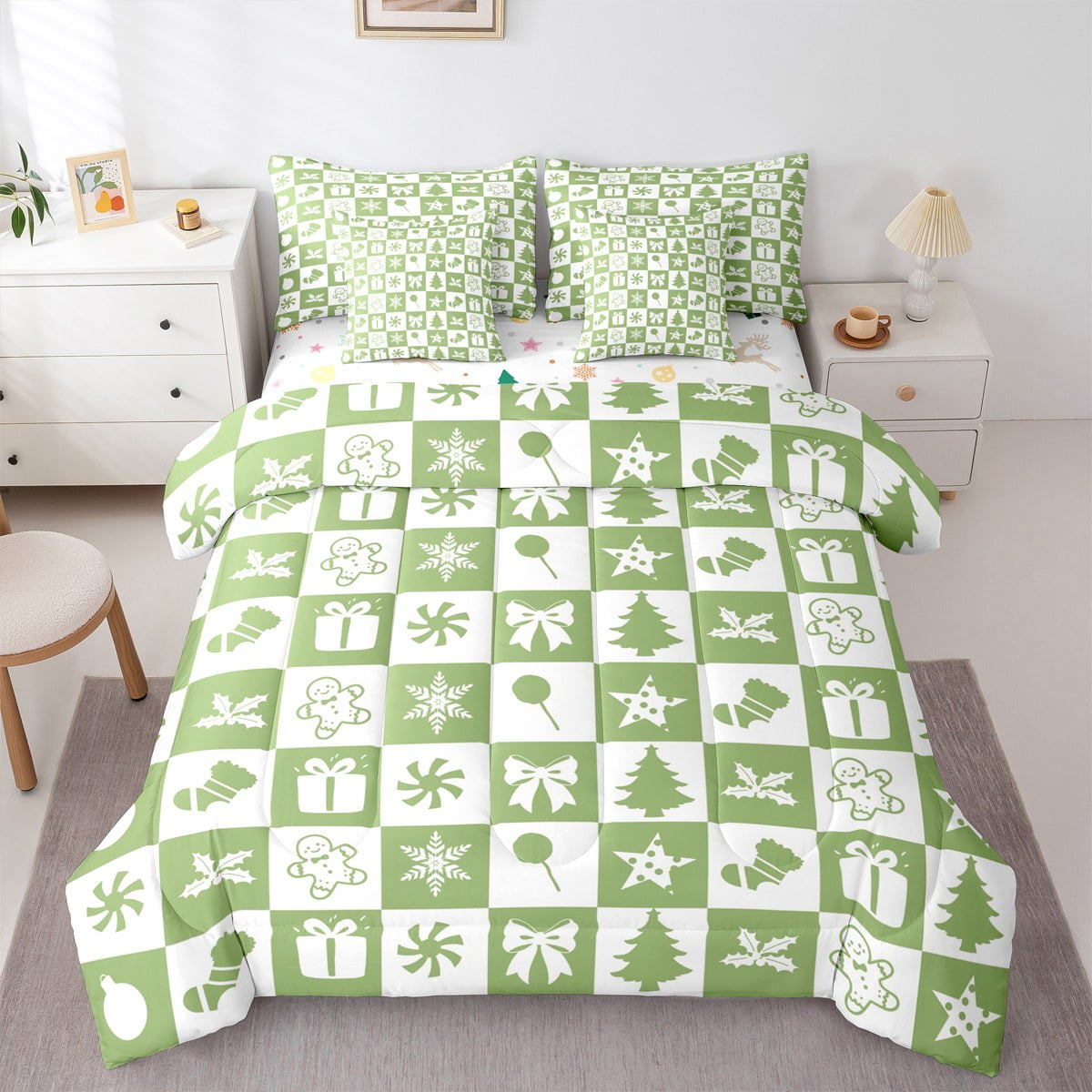 Castle Fairy Gingerbread Man Girl 7-Piece Twin Bedding Sets,Christmas ...