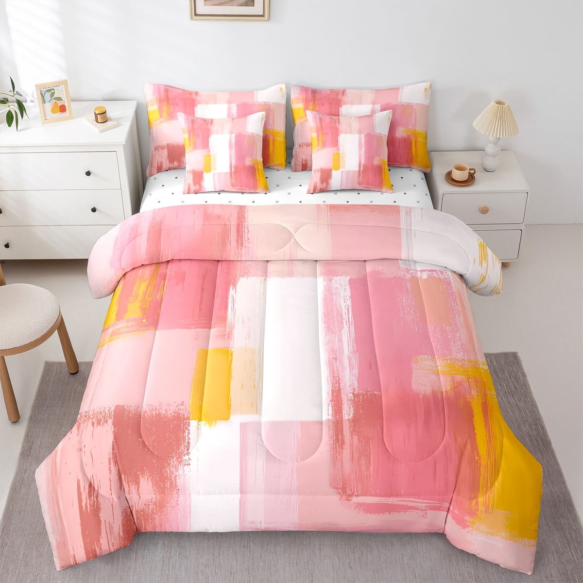 Castle Fairy Girls Abstract Rectangle 7pcs Bedding Comforter Set ...