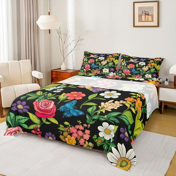 Castle Fairy Girls Cartoon Butterflies Bird Queen Sheet Sets,Colorful ...