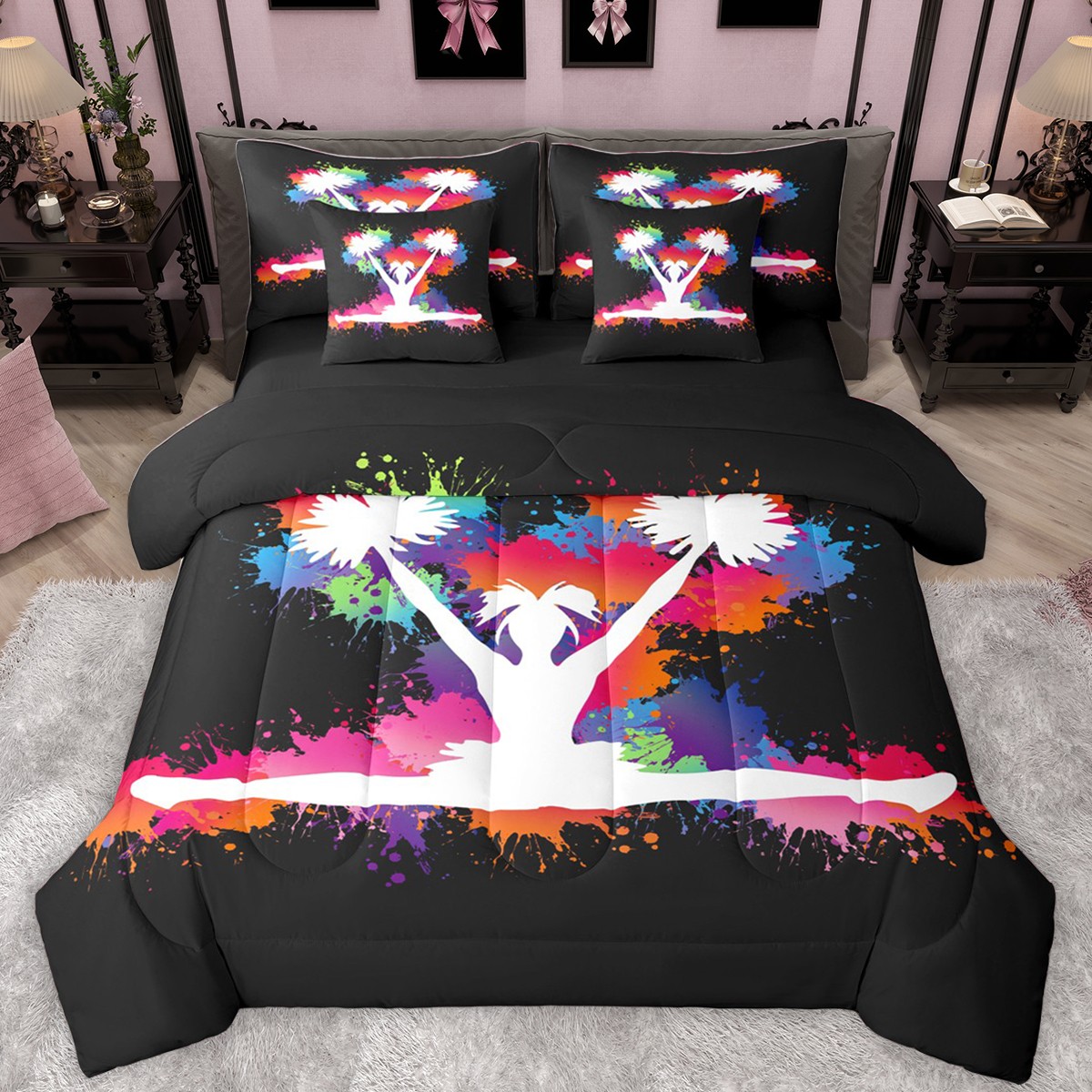 Castle Fairy Girly Dreamy Dance Bedding Comforter Set 7pcs for Female ...