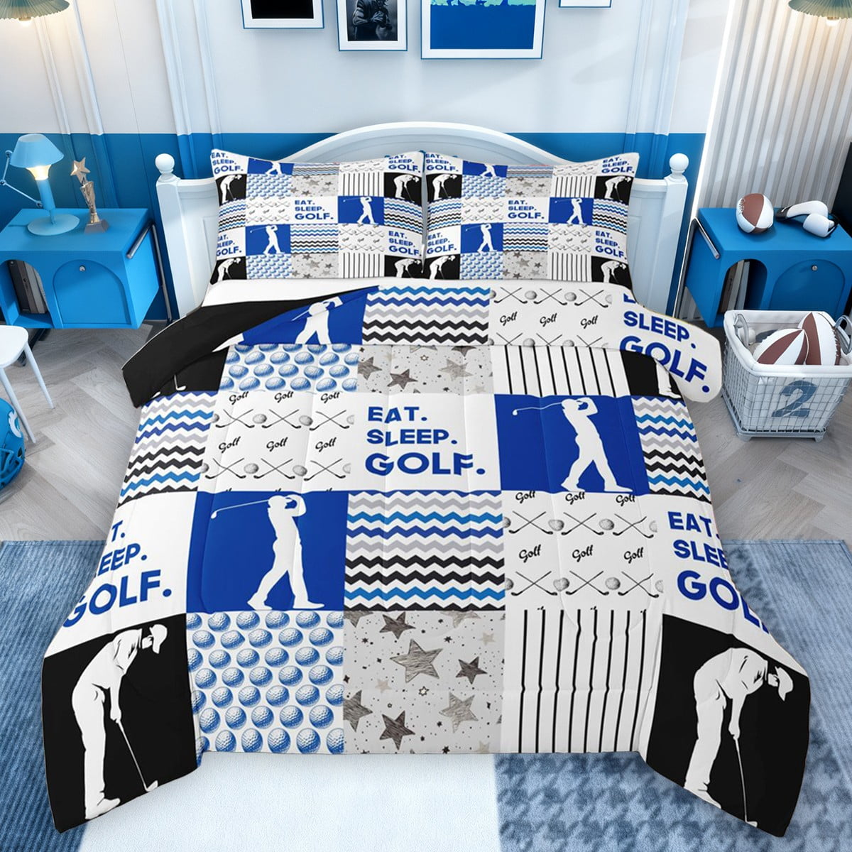 Castle Fairy Golf Game Boy Girl Full Size Comforter Sets 3-Piece,Sport ...
