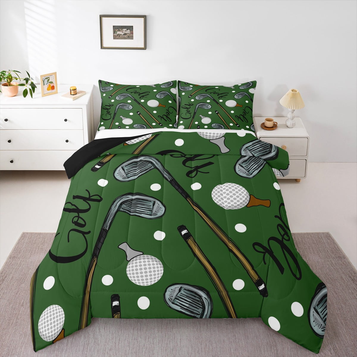 Castle Fairy Golf Gaming 3-Piece Full Size Comforter Sets,Sport Theme ...