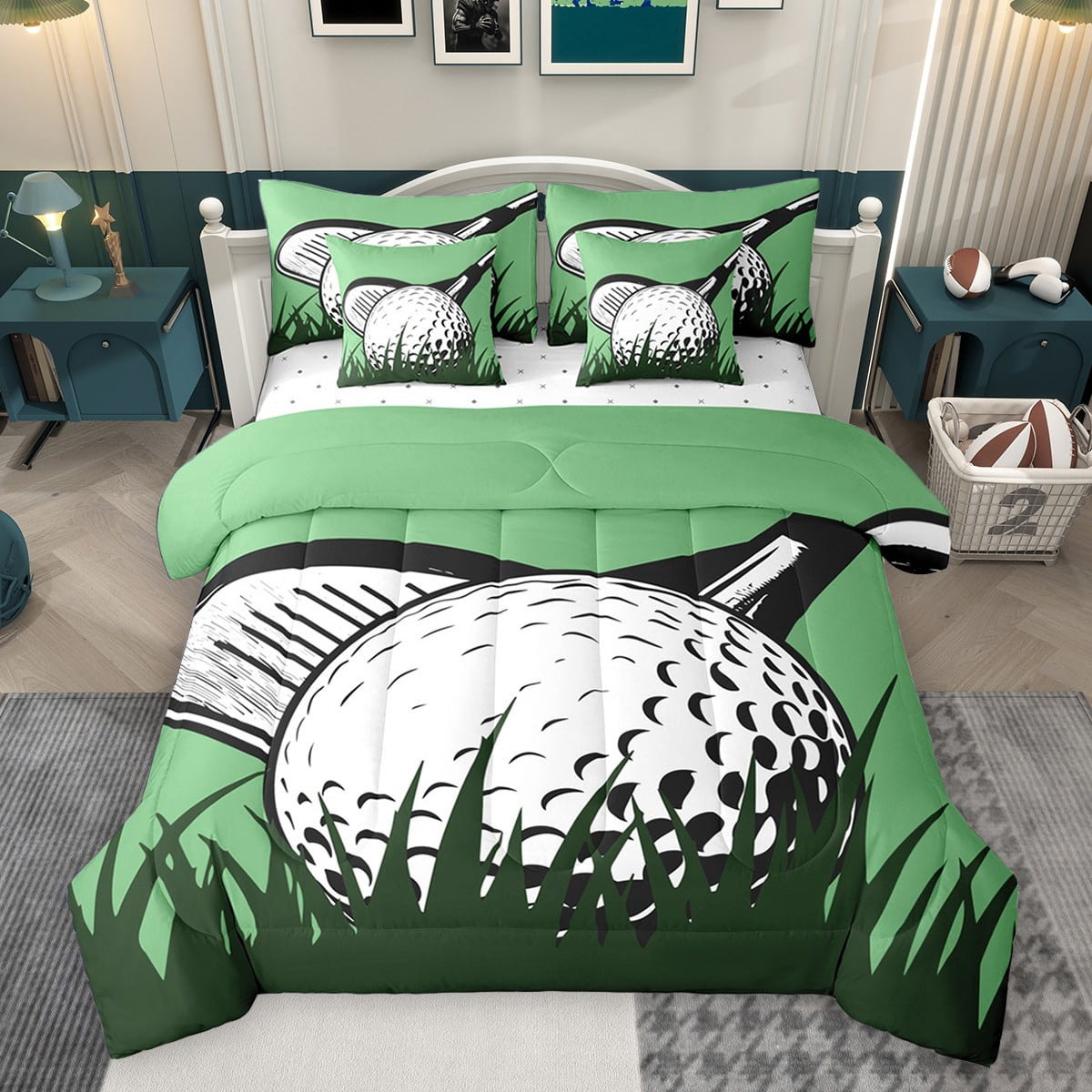 Castle Fairy Golf Gaming Twin Bedding Sets 7-Piece for Female Men Women ...