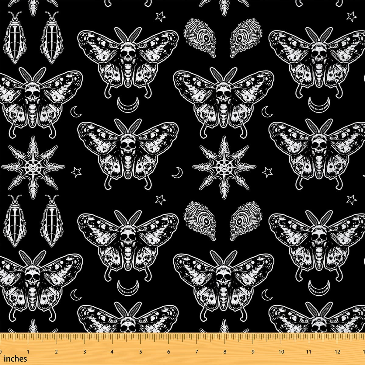 Castle Fairy Gothic Death Moth Fabric by the Yard 10 Yards, Hippie ...