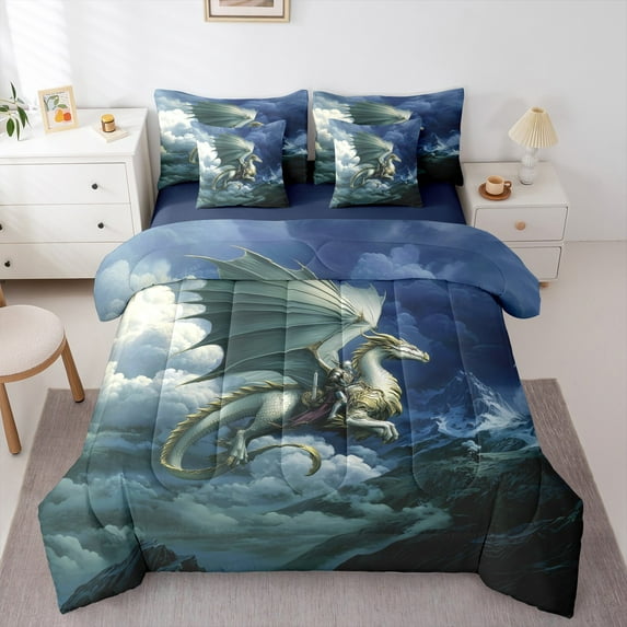 Castle Fairy Gothic Magic Dragon Bedding Comforter Set,Abstract Animal ...